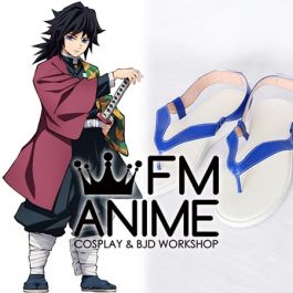 Demon Killer Giyu Cosplay Shoes Japanese Kimono Geta Clog Flip Flop PU ...