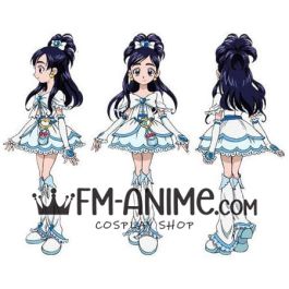 Pretty Cure Cure White Cosplay Wig Commission, Blue Wigs, Long Straight ...