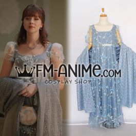 World of Bridgerton Eloise Bridgerton Blue Dress Cosplay Costume ...