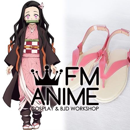Demon Killer Nezuko Cosplay Shoes Japanese Kimono Geta Clog Flip Flop ...