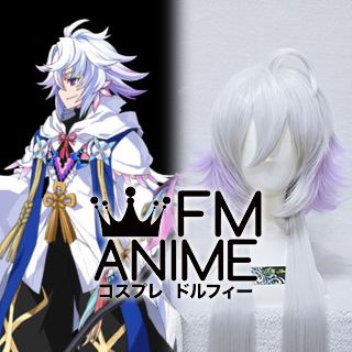 Fate/Grand Order Merlin Caster Cosplay Wig Commission, Silver White ...