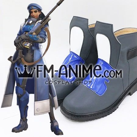 Overwatch Ana Captain Amari Skin Cosplay Shoes Commission, PU Leather ...