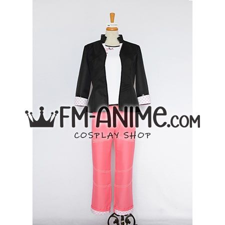 White Pink Polka Dot Casual Suit Cosplay Costume Commission, For Summer ...